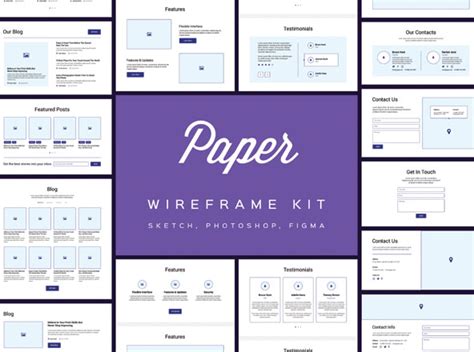 Paper Website Design Wireframe Kit