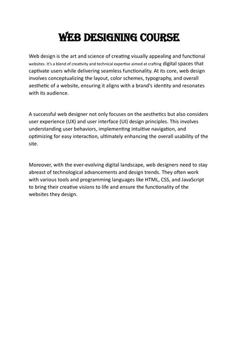Ppt Web Designing Course Powerpoint Presentation Free Download Id12879791