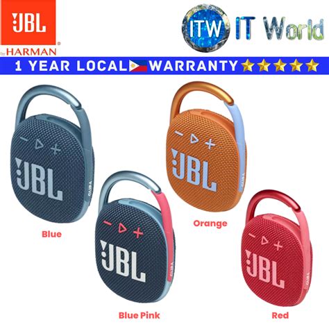 Itw Jbl Harman Bluetooth Speaker Clip Portable Waterproof Blue Blue Pink Orange Red
