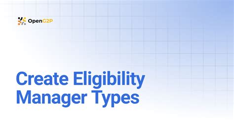 Create Eligibility Manager Types Openg2p Docs