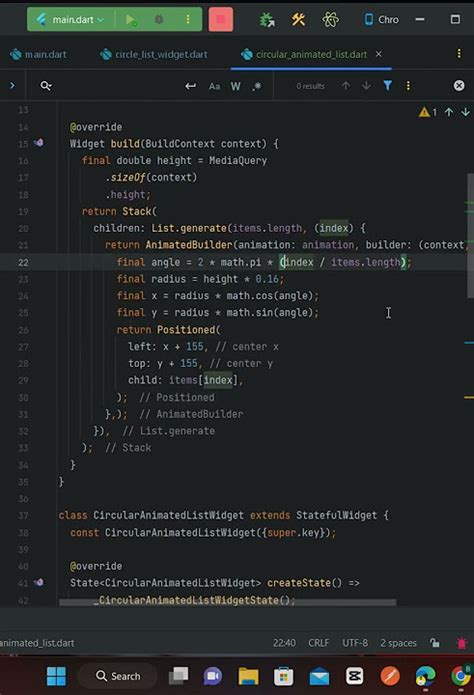 Flutter Circular Rotating Animated List Flutter Flutteranimation Shorts Short Flutterui