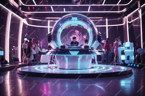 Premium Ai Image A Futuristic Birthday Party Set In A Sleek And