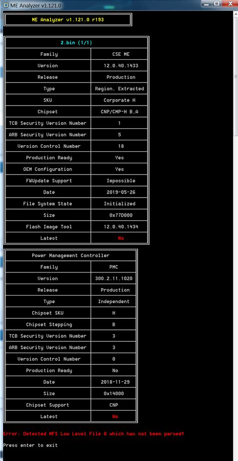 Me Analyzer Intel Engine Firmware Analysis Tool Discussion By Plutomaniac Intel