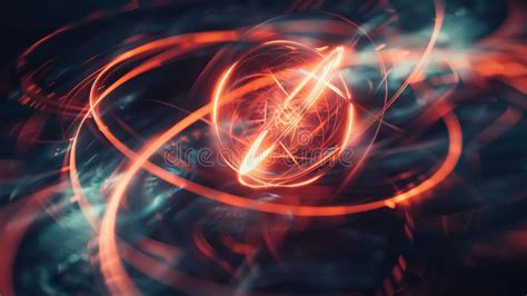 json a glowing particle traverses a circular path in a shadowy realm of