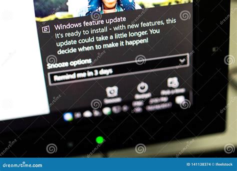 Notification For Microoft Windows Feature Update Ready Editorial Stock