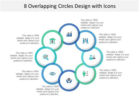 8 Overlapping Circles Design With Icons Powerpoint Slide Presentation Sample Slide Ppt