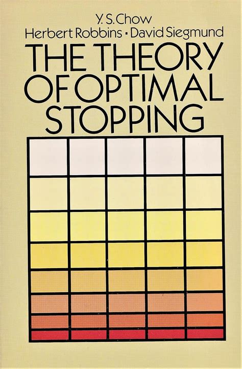 Buy The Theory Of Optimal Stopping Book Online At Low Prices In India The Theory Of Optimal
