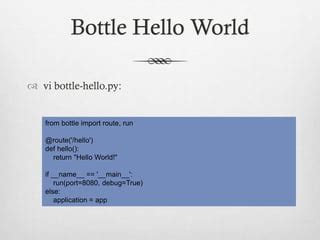 Simple Webapps With Nginx Uwsgi Emperor And Bottle PPT