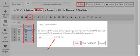 Columns Width Managing Ultimate WordPress Plugins By Supsystic