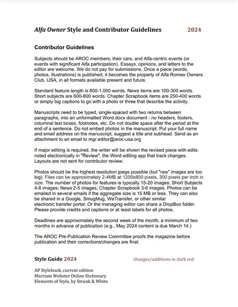 Aroc Library Alfa Romeo Owners Club Usa