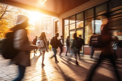 Students Walking To Class In A University Or College Environment Moving