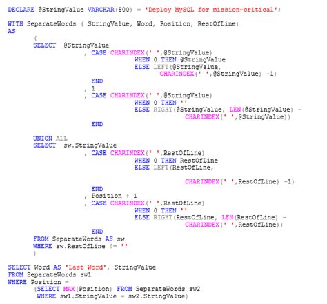 Sql Server Extracting All The Words From A String In A Sql Query Ptr