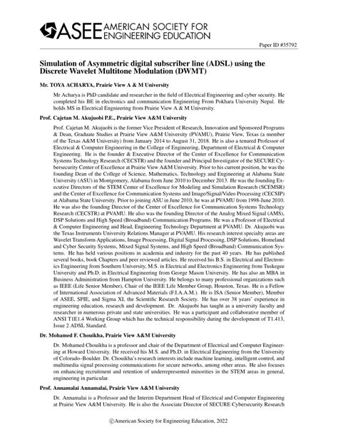 Pdf Simulation Of Asymmetric Digital Subscriber Line Adsl Using The Discrete Wavelet