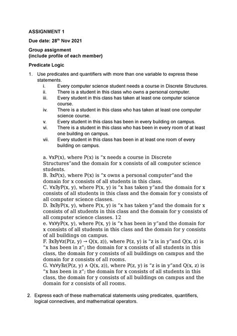Assignment Discrete Mathematics ASSIGNMENT Due Date Th Nov Group Assignment