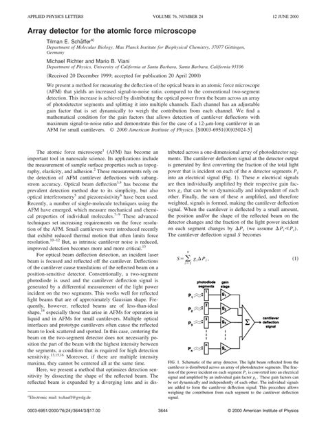 Pdf Array Detector For The Atomic Force Microscope