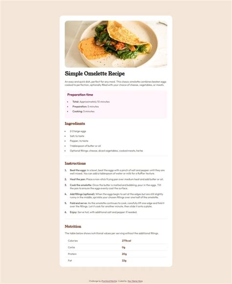 Frontend Mentor Responsive Recipe Page Built With Html And Css Coding Challenge Solution