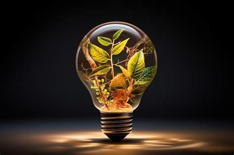 Premium Vector Light Bulb With Flower Tree And Butterfly Inside Isolated