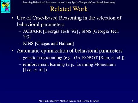 Ppt Learning Behavioral Parameterization Using Spatio Temporal Case