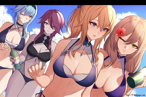 Hot Genshin Bikni Female Heroes Genshin Impact 2k Wallpaper Download