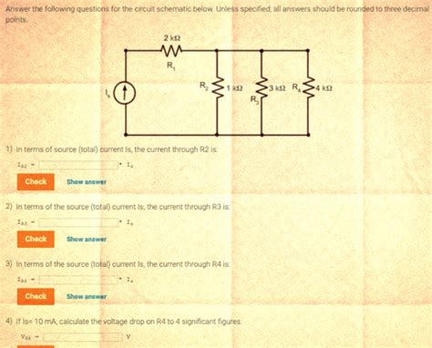 Solved Answer The Following Questions For The Circuit Chegg Com