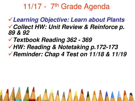 11 17 7th Grade Agenda Learning Objective Learn About Plants Ppt Download
