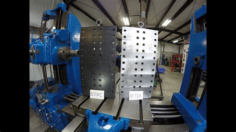 Machining The Large Angle Plates On The Horizontal Boring Mill Youtube