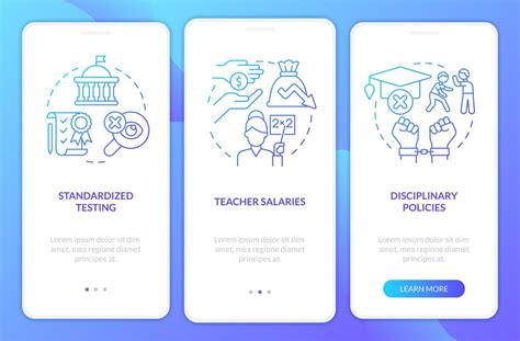 Major Education Issues Blue Gradient Onboarding Mobile App Screen