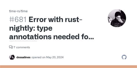 Error With Rust Nightly Type Annotations Needed For `box ` · Issue 681 · Time Rstime · Github