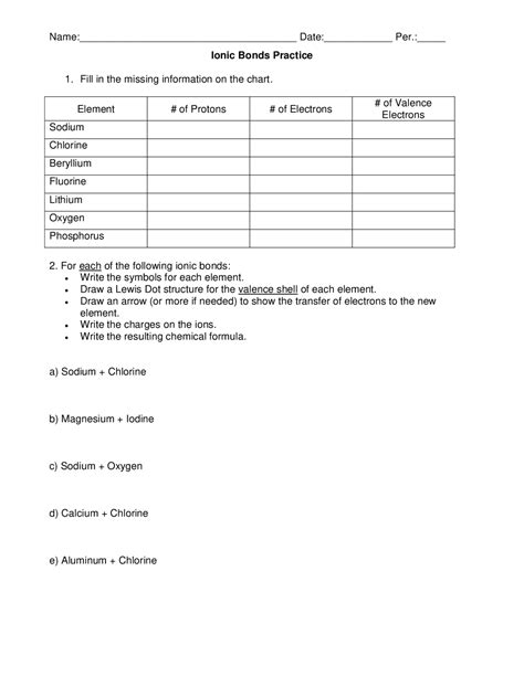 Naming Mixed Ionic And Covalent Compounds Worksheet For 9th 12th
