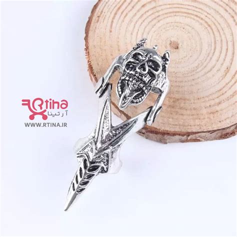 خرید انگشتر مفصلی مردانه و پسرانه مدل اسکلت شاخ دار با طول بلند تمام