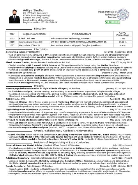 aditya sindhu resume pdf