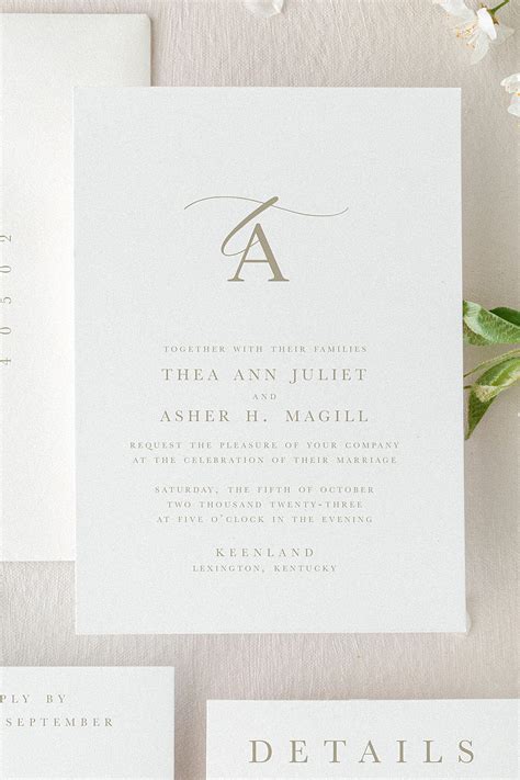 James Classic Monogram Wedding Invitation