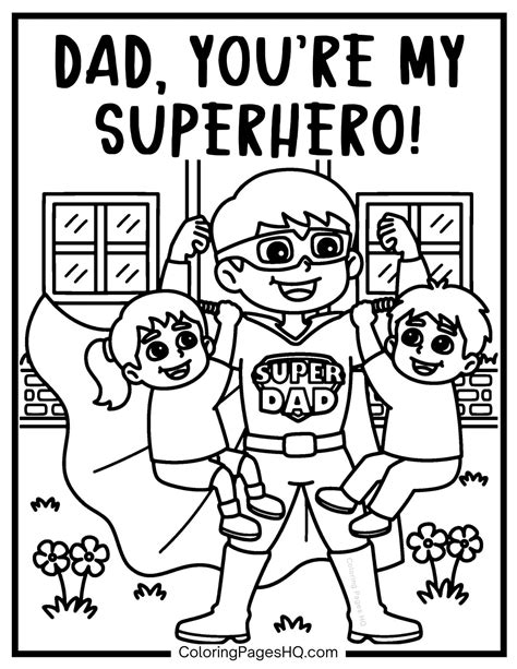 Dad Youre My Superhero Fathers Day Coloring Page Fathers Day