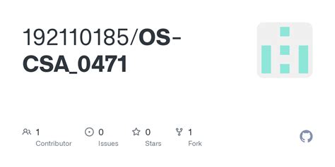 GitHub 192110185 OS CSA 0471