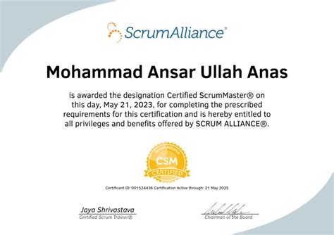 Ansar Ullah Anas On Linkedin Csm Scrum Agile