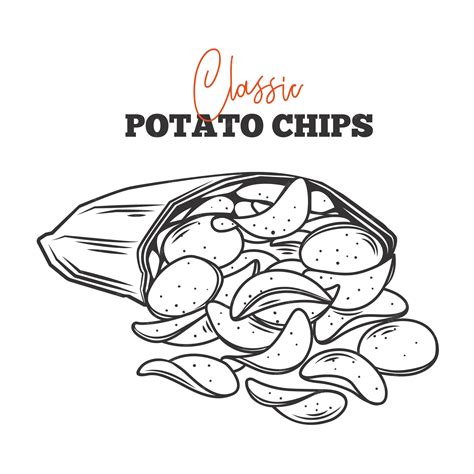 Potato Chip Bag Clipart Black And White