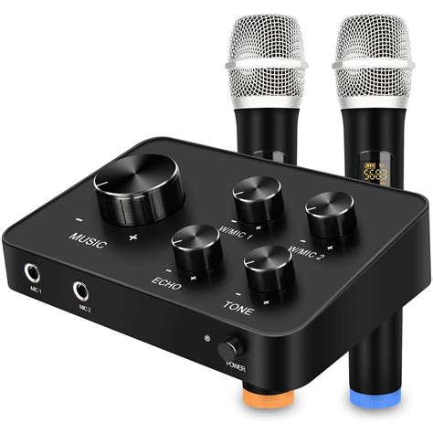 Karaoke Uk Portable Karaoke Microphone Mixer System Set With Dual Uhf
