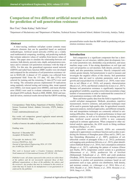 Pdf Comparison Of Two Different Artificial Neural Network Models For