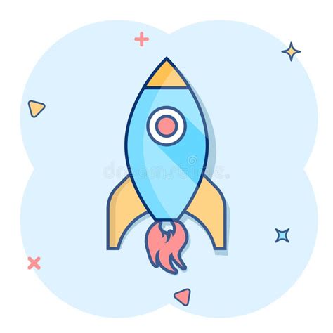 Rocket Space Ship Icon In Comic Style Spaceship Vector Cartoon Illustration Pictogram Stock