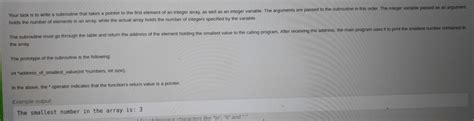 Solved Your Task Is To Write A Subroutine That Takes A