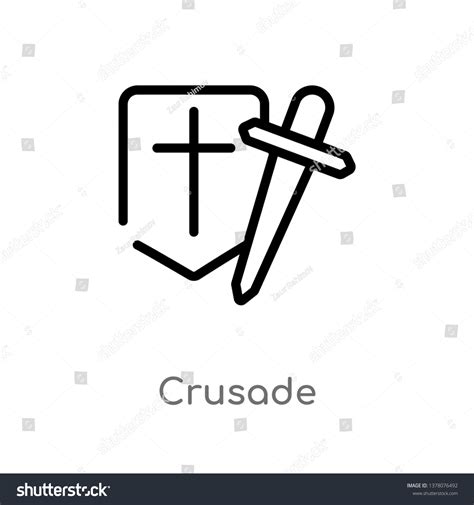 Crusade Vector Line Icon Simple Element Stock Vector Royalty Free