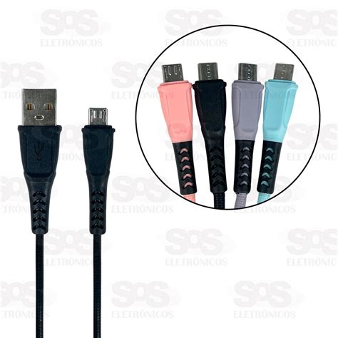Cabo Micro Usb V8 1 Metro Cores Variadas G528