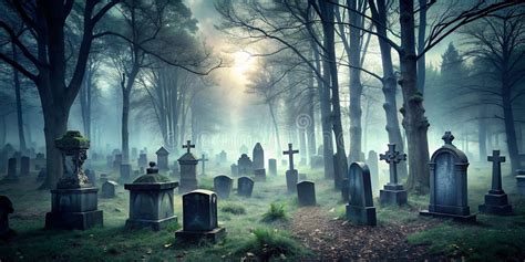 Foggy Graveyard Stock Illustrations 1303 Foggy Graveyard Stock