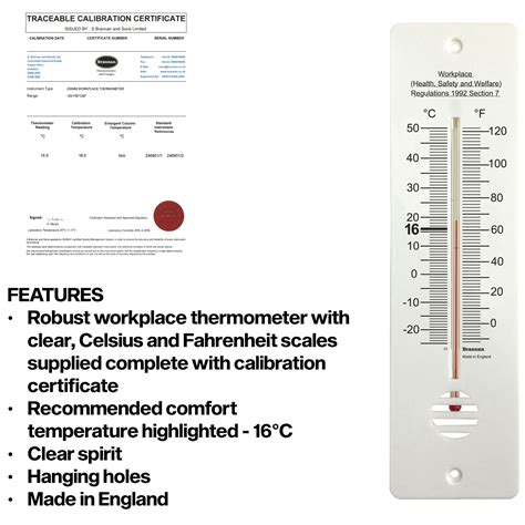 Brannan Calibrated Workplace Thermometer