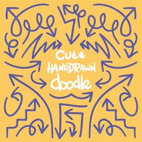 Premium Vector Cute Hand Drawn Doodle Sketchy Arrow Element