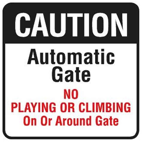 Caution Automatic Gate Sign Reflective 18x18 Hd Supply