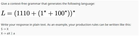 solved give a context free grammar that generates the