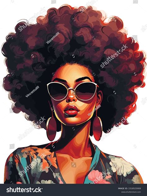 Mujer Negra Con Afro Ilustración Vectorial Vector De Stock Libre De