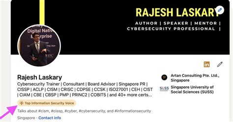 Linkedin Cybersecurity Informationsecurity Infosec Topvoice Topvoices Career