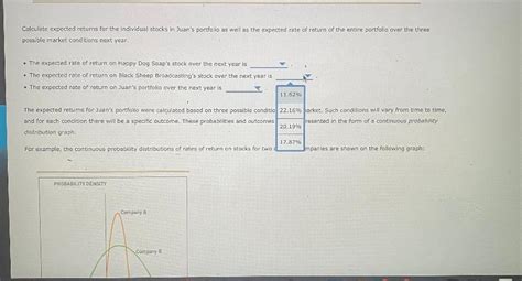 Solved Calculate Expected Returns For The Individual Stocks